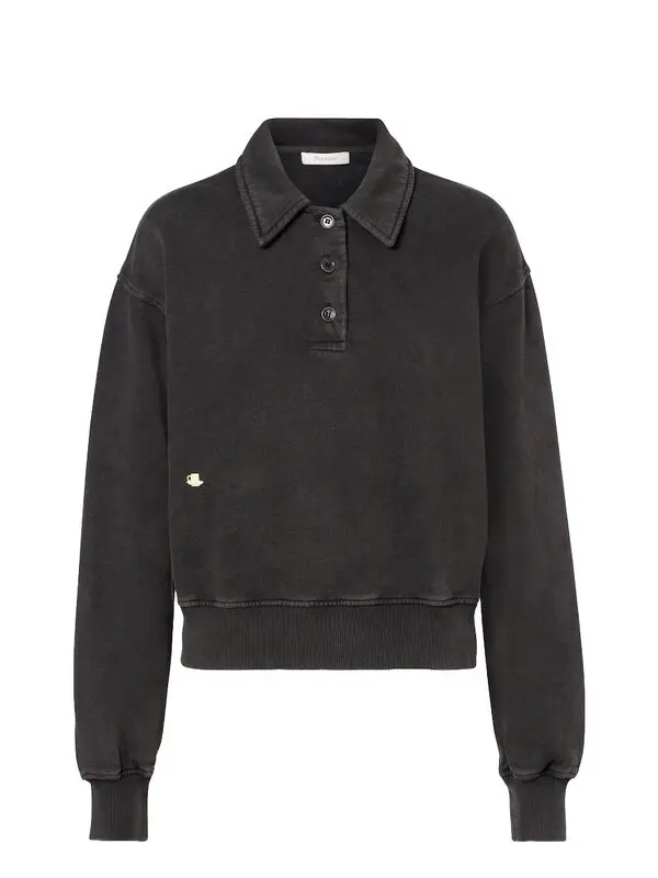 JW Anderson Cotton Polo Sweatshirt - Black