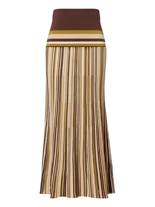 Faithfull The Brand Citara Plissé Cotton-blend Maxi Skirt - Brown
