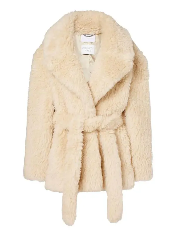 Stella McCartney Wool-blend Teddy Wrap Coat - Beige