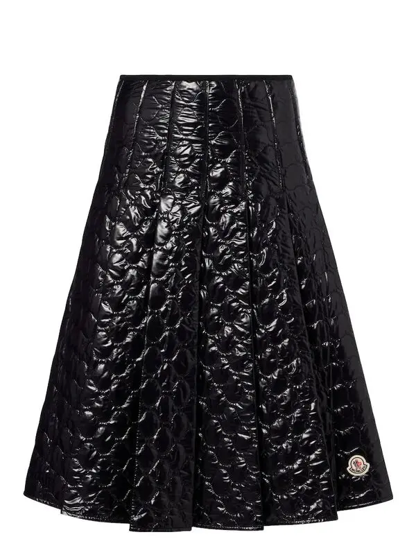 Moncler Quilted Midi Skirt - Black