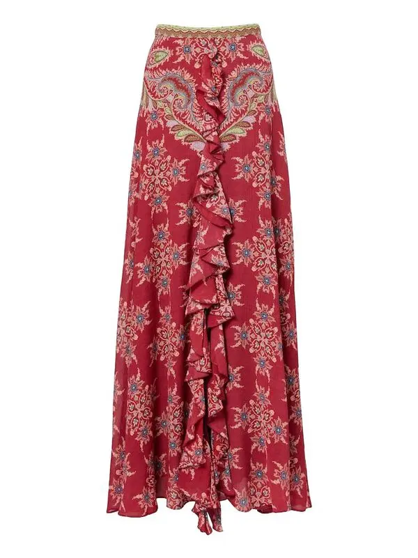 Etro Printed Maxi Skirt - Red