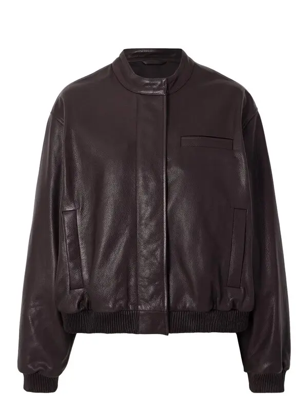 Loulou De Saison Marlow Textured-leather Jacket - Brown