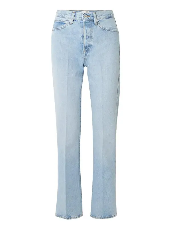 FRAME The Vertical High-rise Straight-leg Jeans - Blue