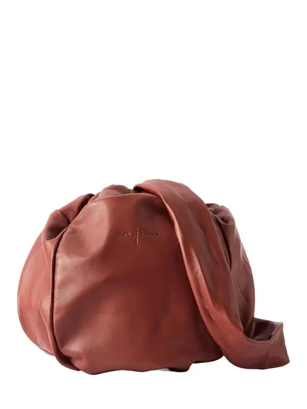 CORTANA Leather Sack Shoulder Bag - Red