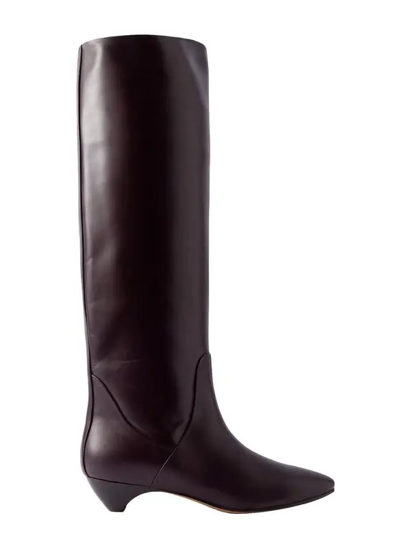 Le Monde Beryl Allegra Leather Knee Boots - Purple