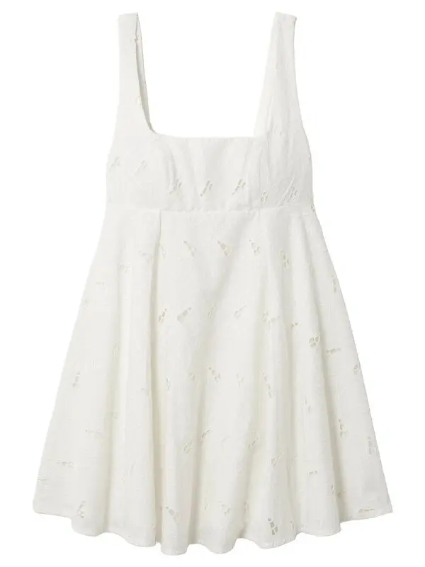 Faithfull The Brand Lovis Broderie Anglaise Poplin Mini Dress - White
