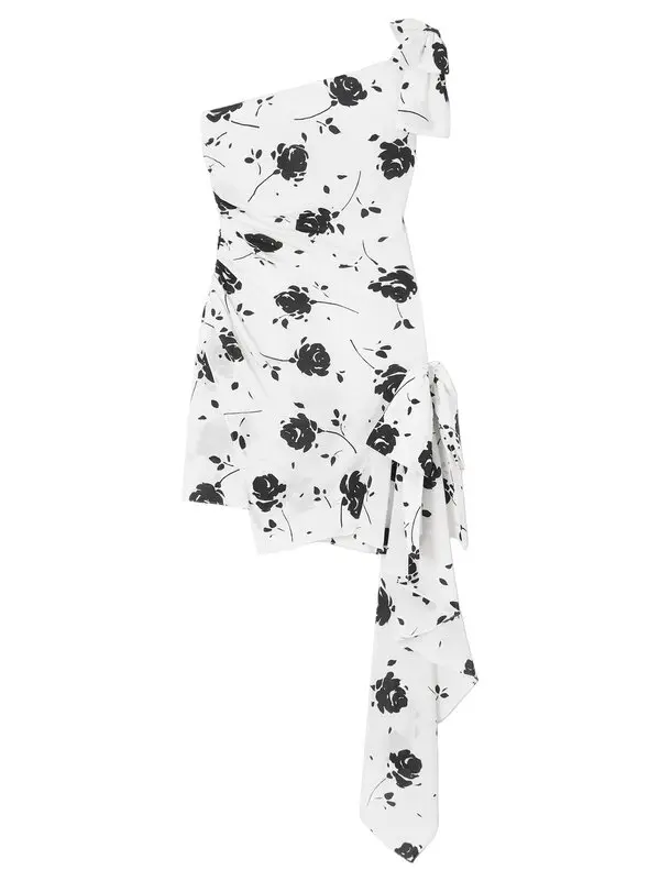 Alessandra Rich Floral-print Silk Mini Dress - White