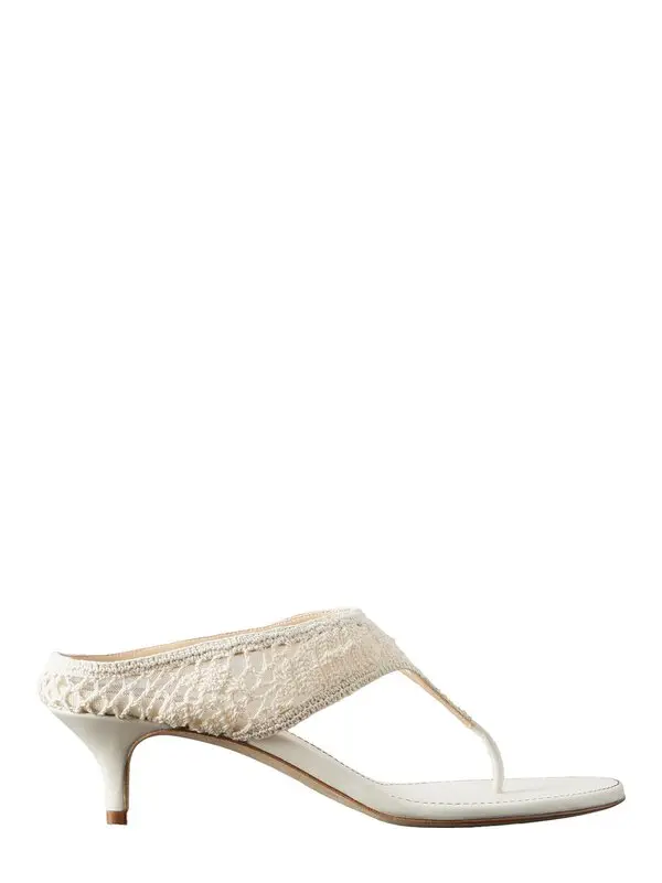 Magda Butrym Crocheted Mules - Neutrals