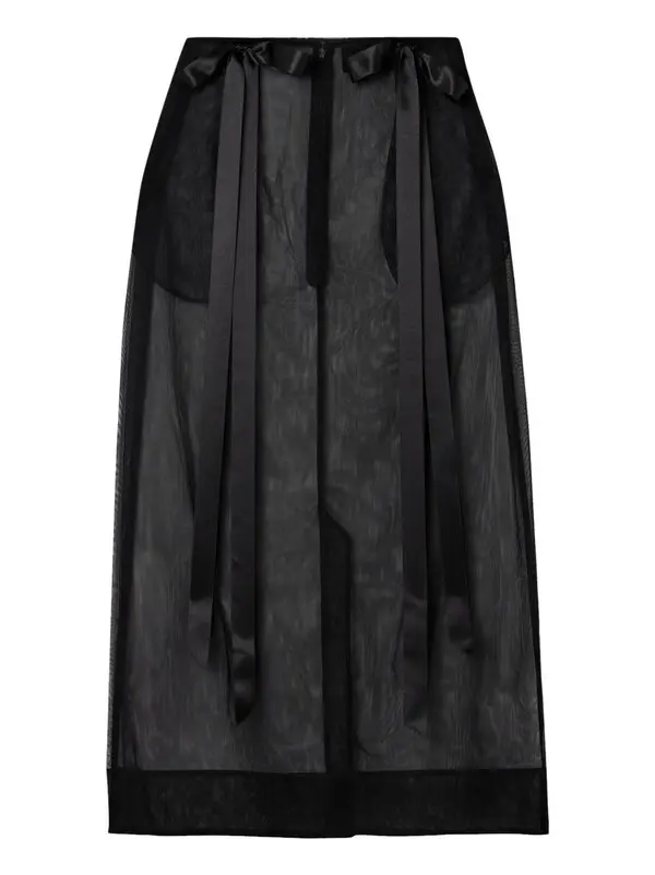Simone Rocha Bow-embellished Tulle Midi Skirt - Black