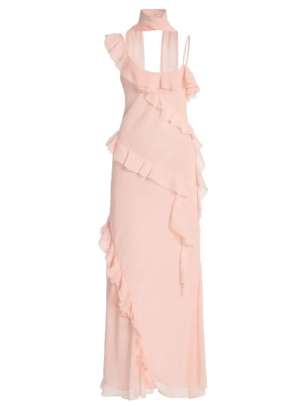 SIEDRES Monica Scarf-neck Maxi Dress - Light Pink