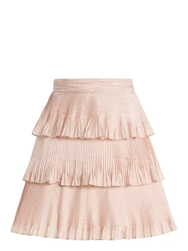Valentino Garavani Tiered Pleated Mini Skirt - Pink