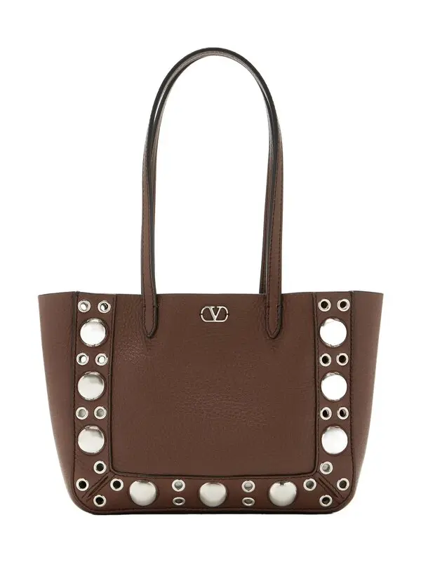 Valentino Garavani Nellcote Mini Studded Tote Bag - Brown