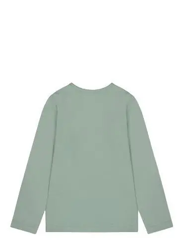 DEUX PAR DEUX Organic Cotton Jersey Top With Graphic Print - Jade Green With Own