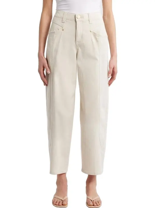 Wit & Wisdom High Waist Barrel Leg Jeans - Blanched Almond