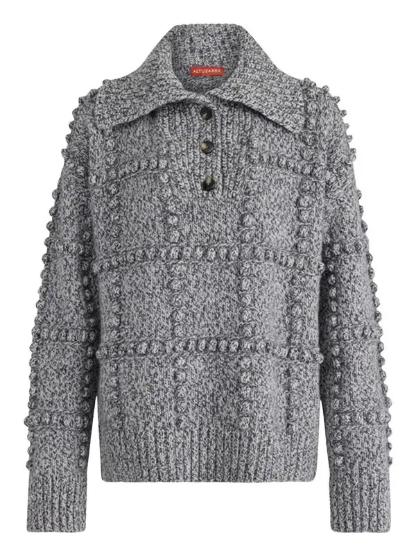 Altuzarra Mitch Henley Sweater - Grey Mel