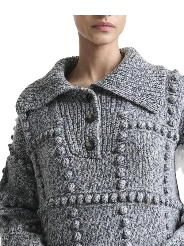 Altuzarra Mitch Henley Sweater - Grey Mel