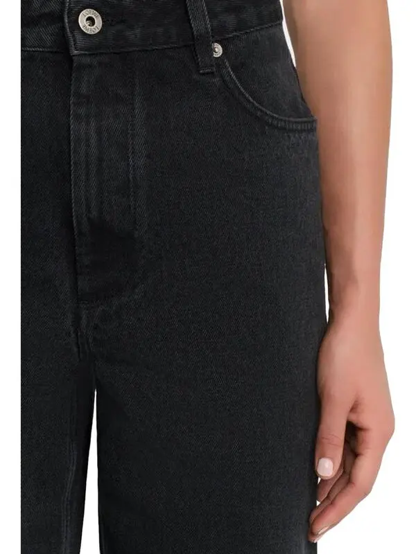 Loewe Tonal Anagram Baggy Wide-leg Jeans - Black