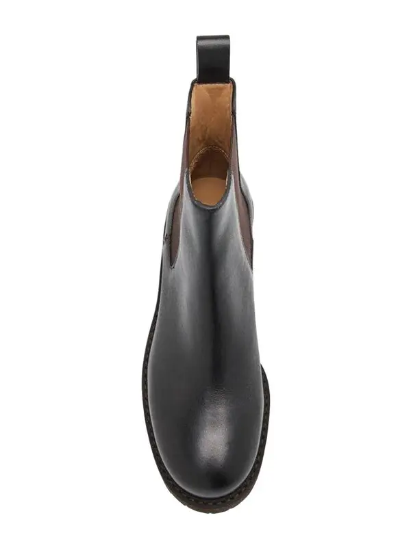 ODISSI Leather Lug-sole Chelsea Booties - Black
