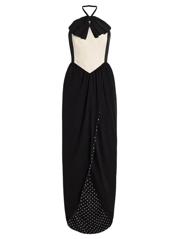 Valentino Garavani Ruffle-trimmed Silk-georgette Gown - Black