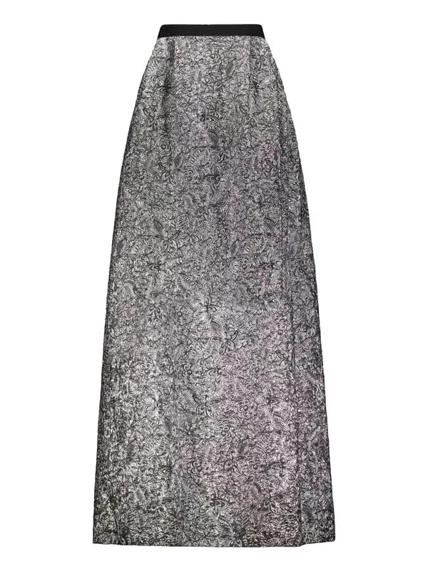 Alberta Ferretti Embroidered Long Skirt - Grey