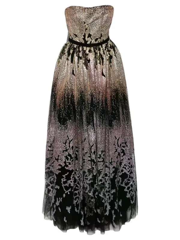 SAIID KOBEISY Crystal-embellished Gown - Purple