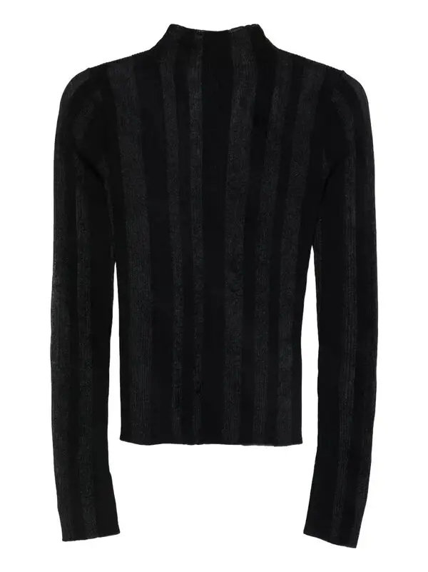 Patrizia Pepe Ribbed Crew-neck Sweater - Black