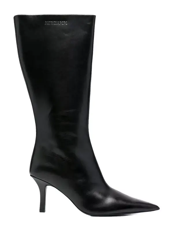Patrizia Pepe 70mm Pointed-toe Calf Leather Boots - Black