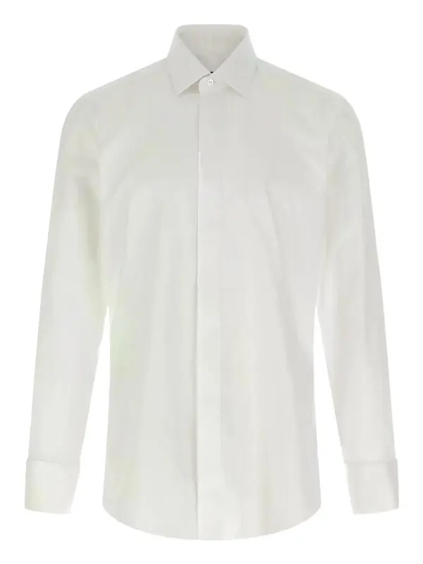 BARBA NAPOLI French-cuffs Poplin Shirt - White