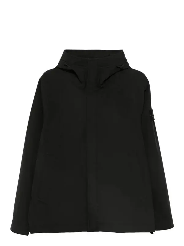 Stone Island Softshell Hooded Parka - Black
