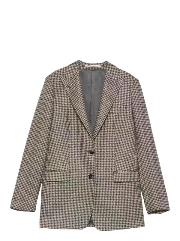Tagliatore Houndstooth-check Single-breasted Blazer - Neutrals