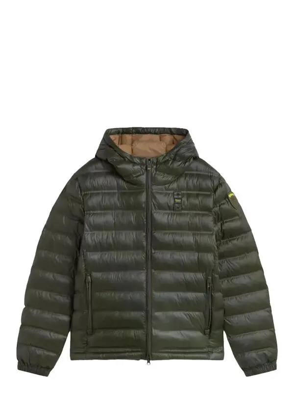 BLAUER. Quilted Hooded Jacket - Green