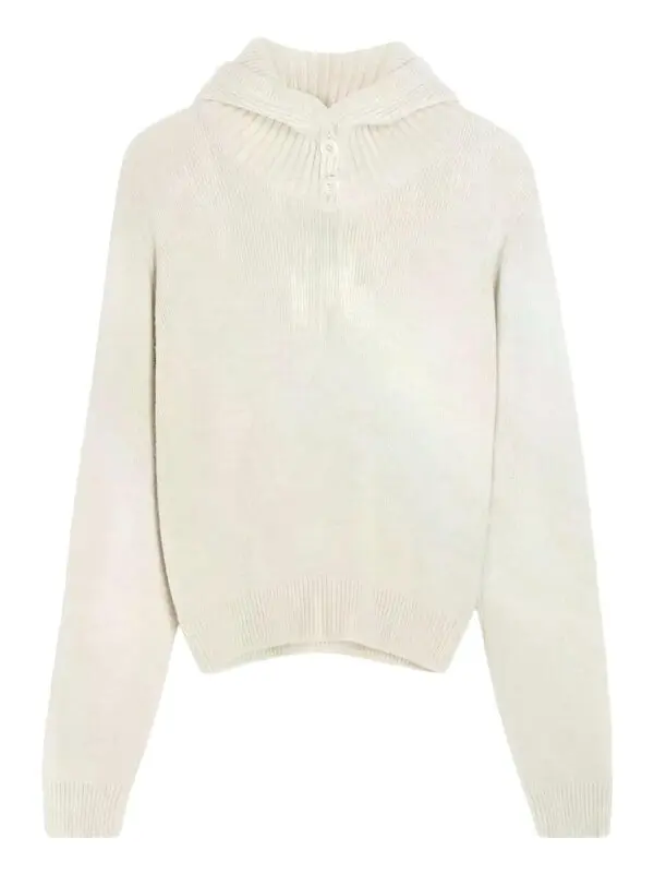 LEMAIRE Buttoned Ribbed-knit Sweater - Neutrals