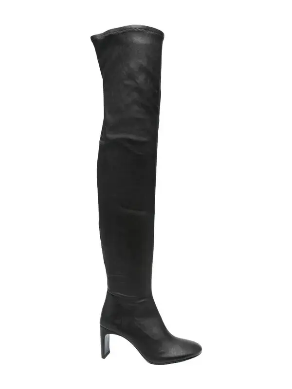 Patrizia Pepe 75mm Nappa Leather Thigh-high Boots - Black