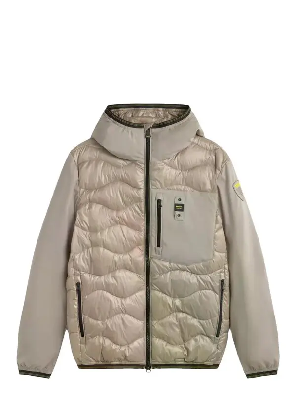 BLAUER. Quilted Hooded Jacket - Neutrals