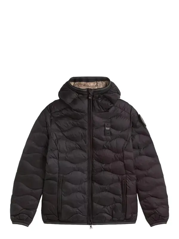 BLAUER. Quilted Hooded Jacket - Black
