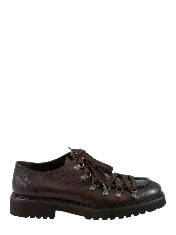 CALCE Leather Lace-up Derby Shoes - Red