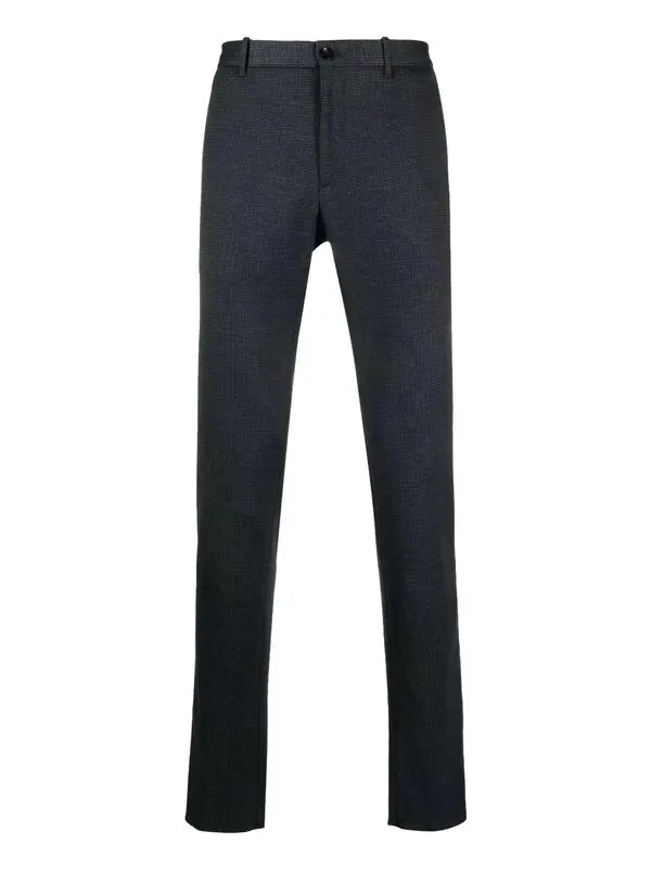 Incotex Houndstooth-pattern Tailored Trousers - Blue