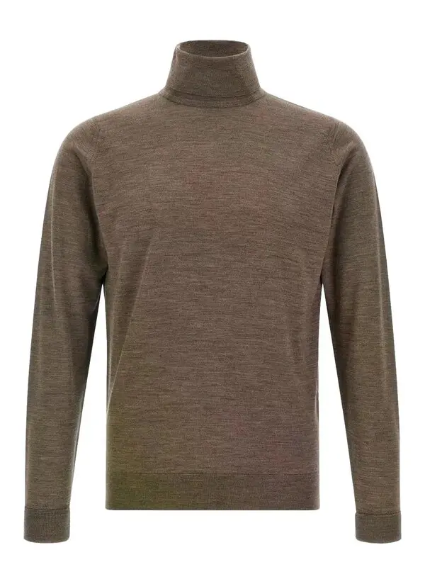 John Smedley Merino-wool Turtleneck Sweater - Brown