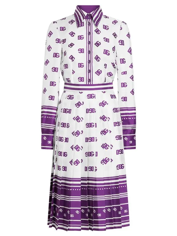 Dolce & Gabbana Dg Logo Twill Shirt Dress - Print