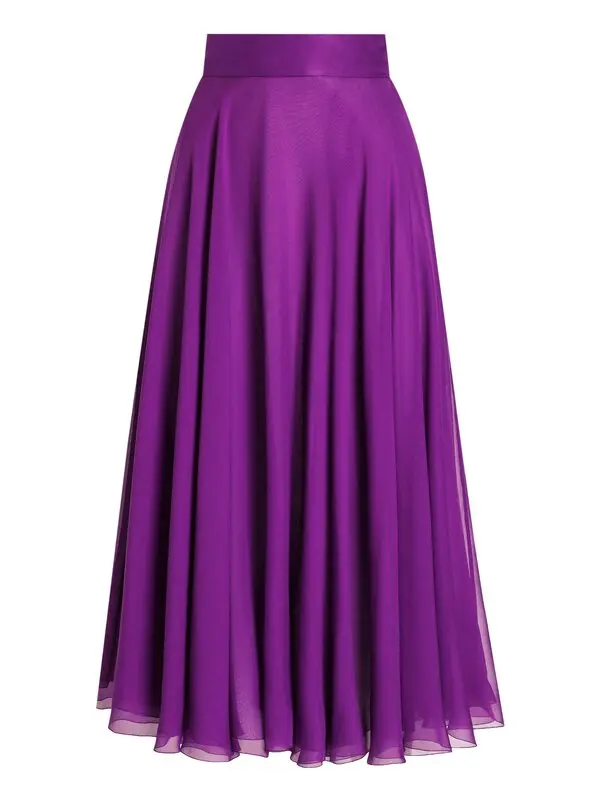 Dolce & Gabbana Chiffon Midi Skirt - Purple