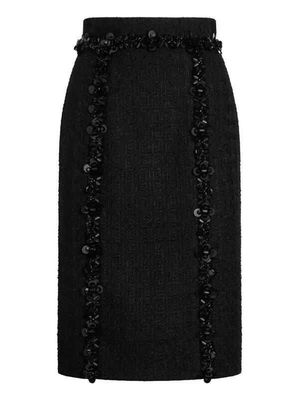 Dolce & Gabbana Stretch Mat Sheath Skirt - Black