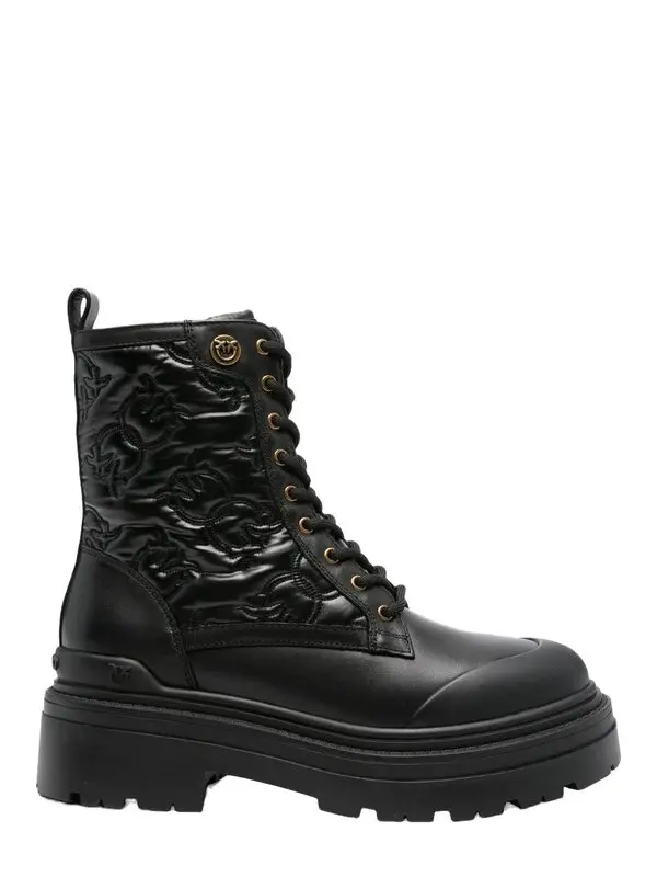 Pinko Lace-up Combat Boots - Black