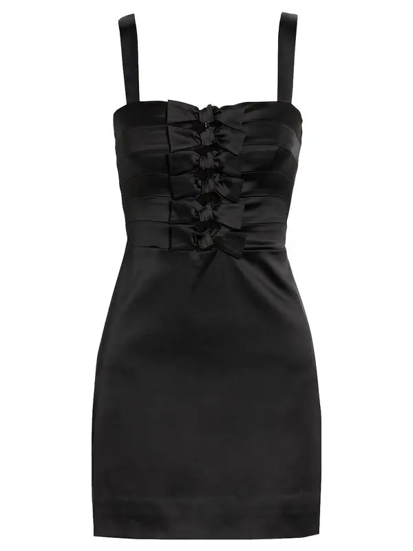Veronica Beard Kennedy Bow-detailed Mini Dress - Black