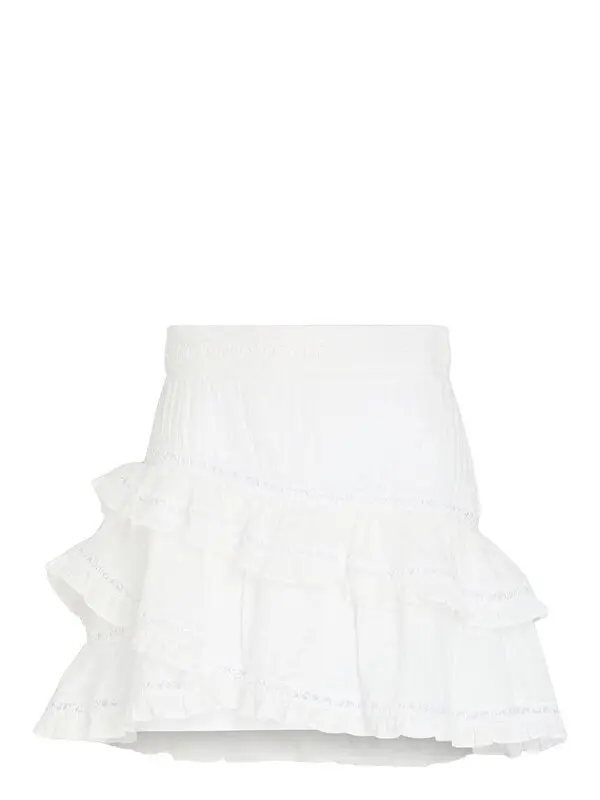 Maje Ruffled Cotton Mini Skirt - White