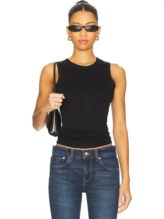 Eterne Sleeveless Jersey Top - Black