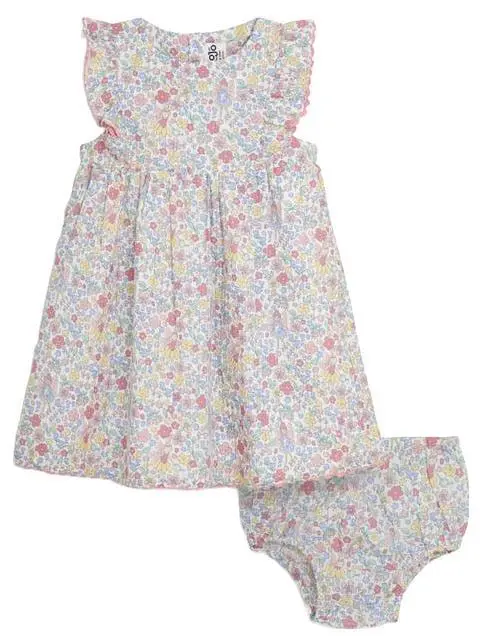 JOJO MAMAN BEBE Floral Dress And Bloomers - White