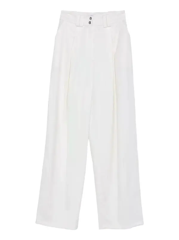 VESTIAIRE D'UN OISEAU LIBRE Pleated-front Trousers - White