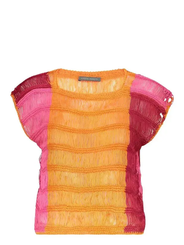 Alberta Ferretti Fringe-detailing Blouse - Orange