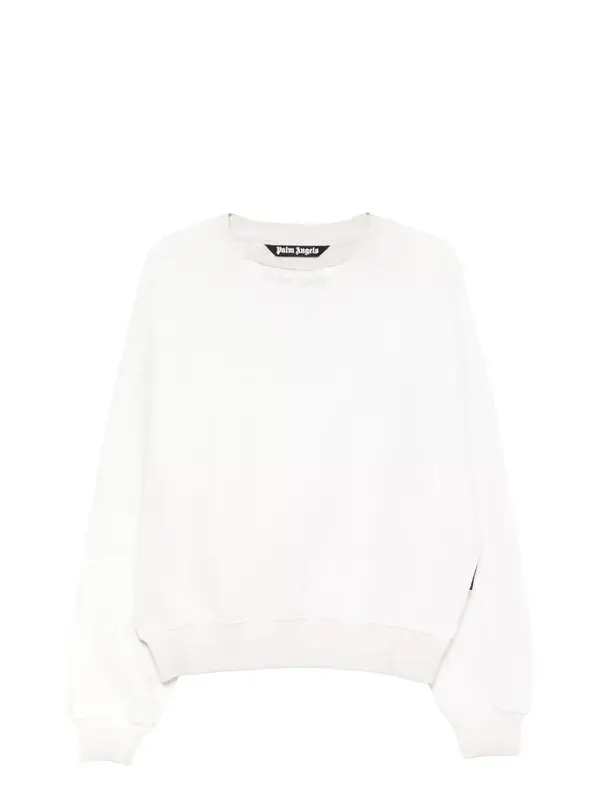 Palm Angels Crew-neck Cotton Sweatshirt - White