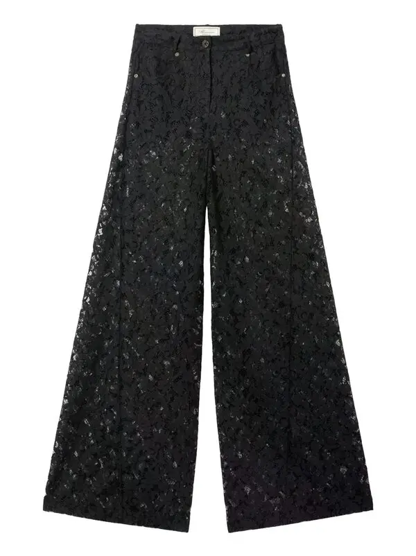 Blumarine Rébrodé-lace Trousers - Black